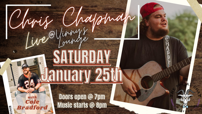 Chris Chapman Live In Vinny's Lounge, Jan 25 | Big Tickets