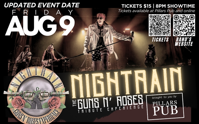 Nightrain: The Guns N' Roses Tribute Experience - Pillars Pub ...